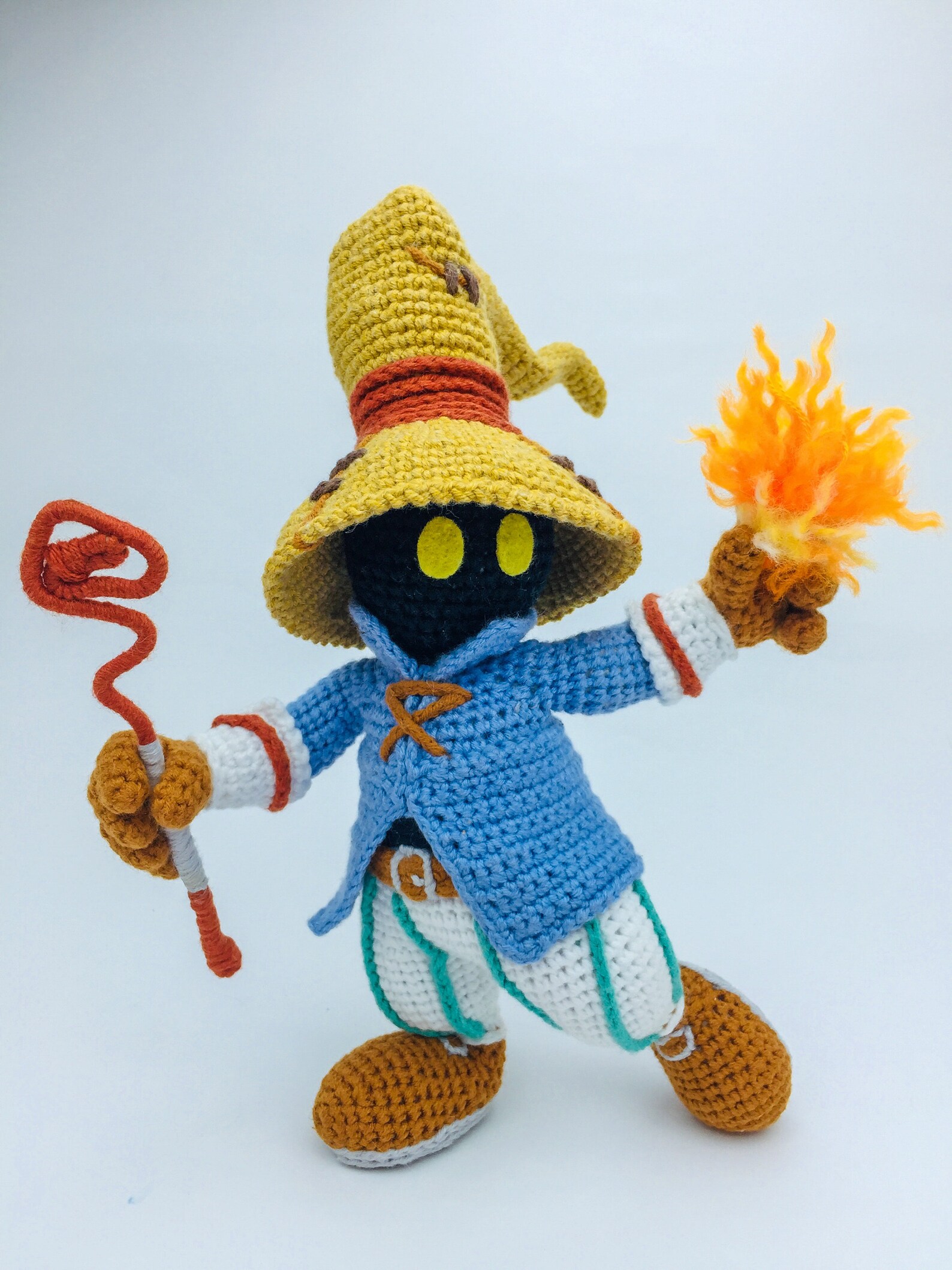 Black Mage Kawaii Crochet Art, Amigurumi Crochet Black Mage, Plush ...