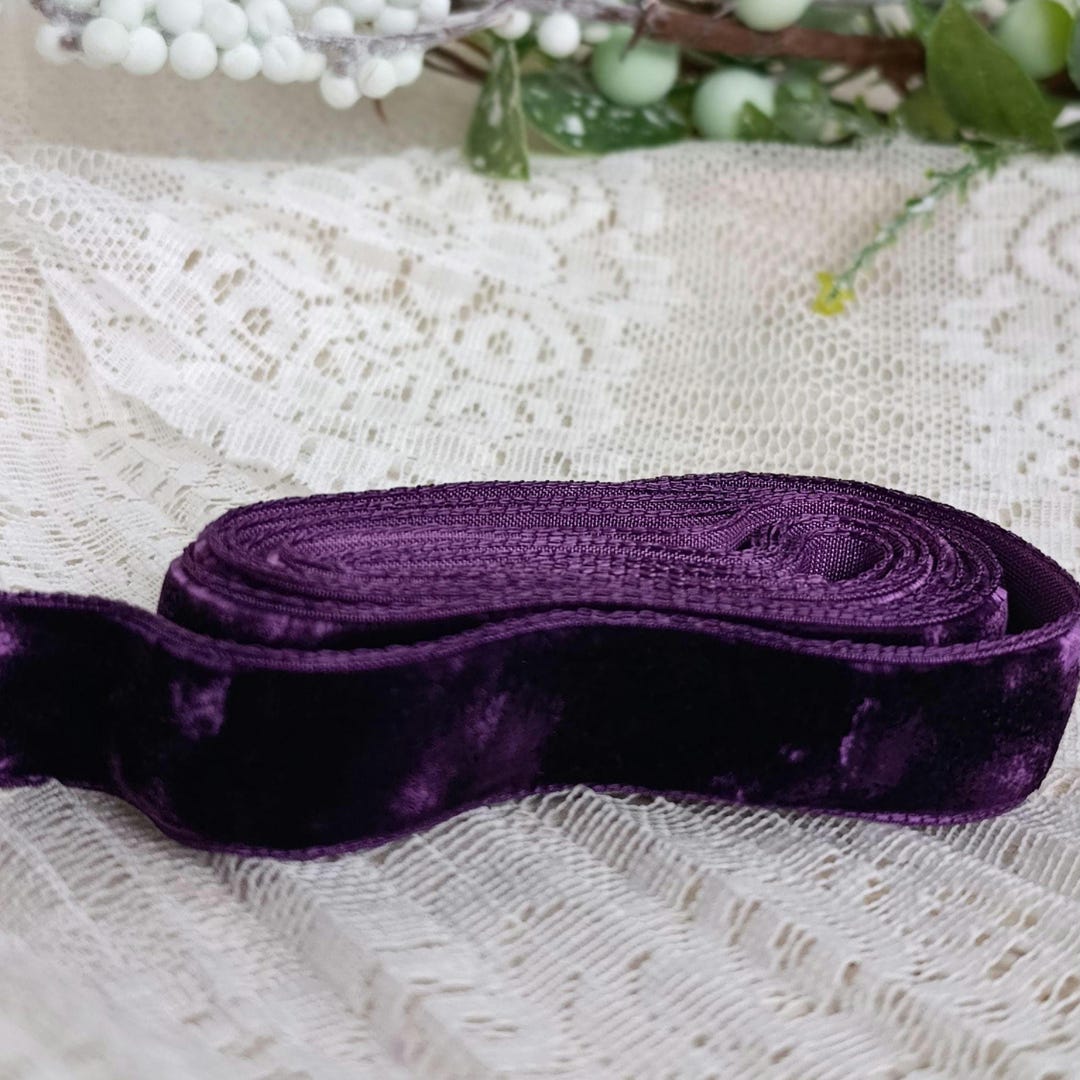 Dark Purple Soft Velvet Ribbon Vintage Velvet Ribbon Plush Velvet ...