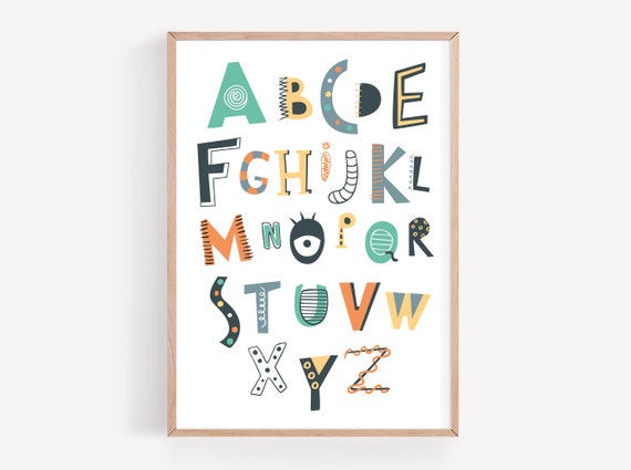 Etsy Alphabet Wall Poster Art