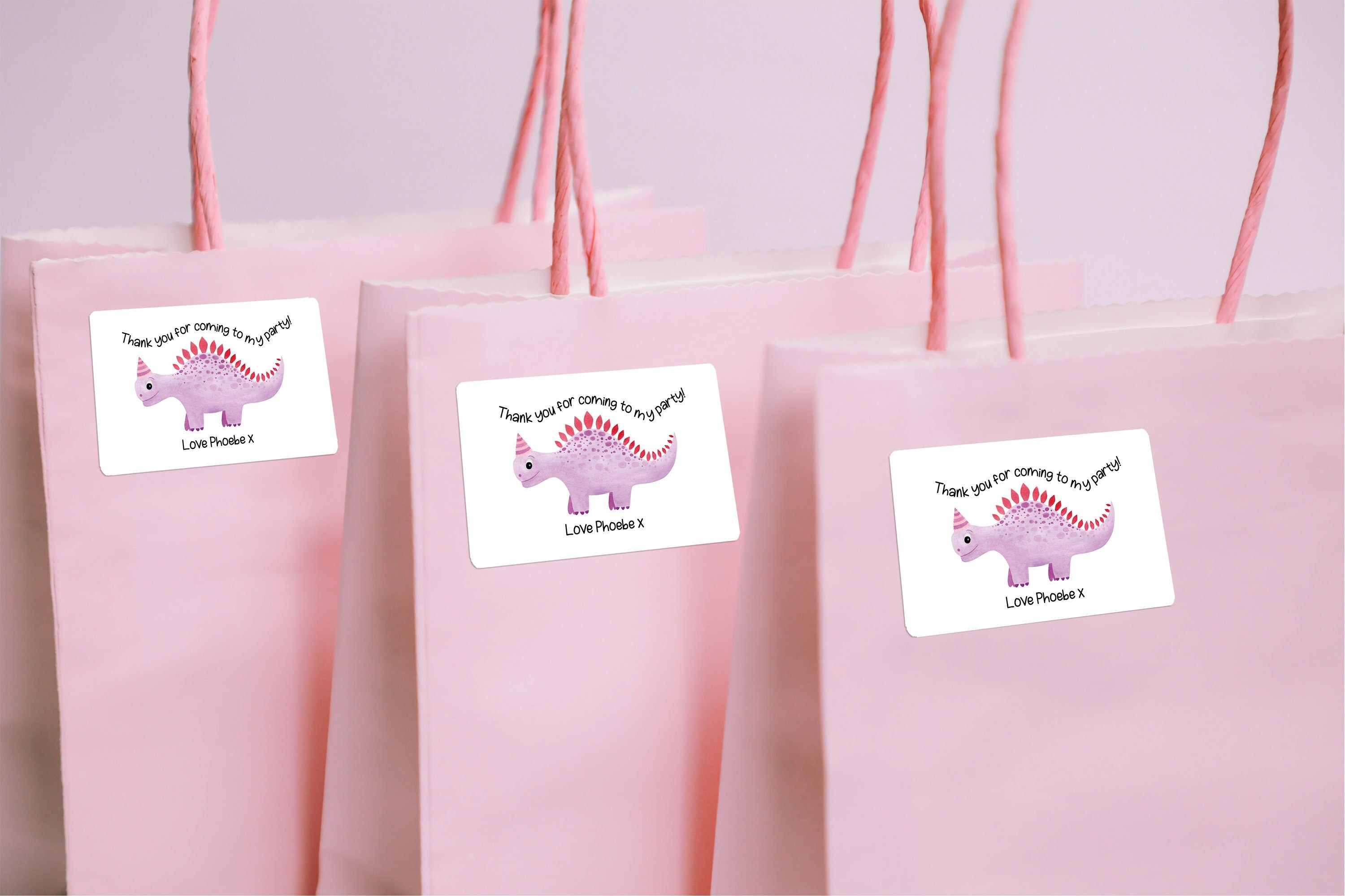 Dinosaur Stickers Personalised Thank You Stickers Kids Party - Etsy
