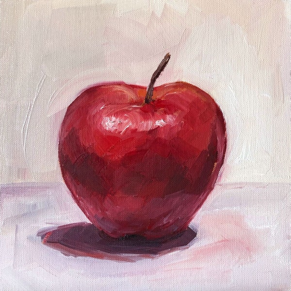 Apple Painting - Etsy