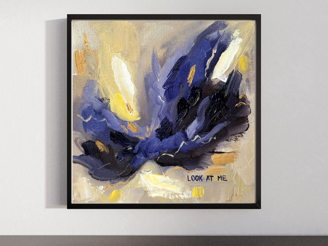 Abstract Oil Painting With Text, Inspirational Saying Art, Mini ...