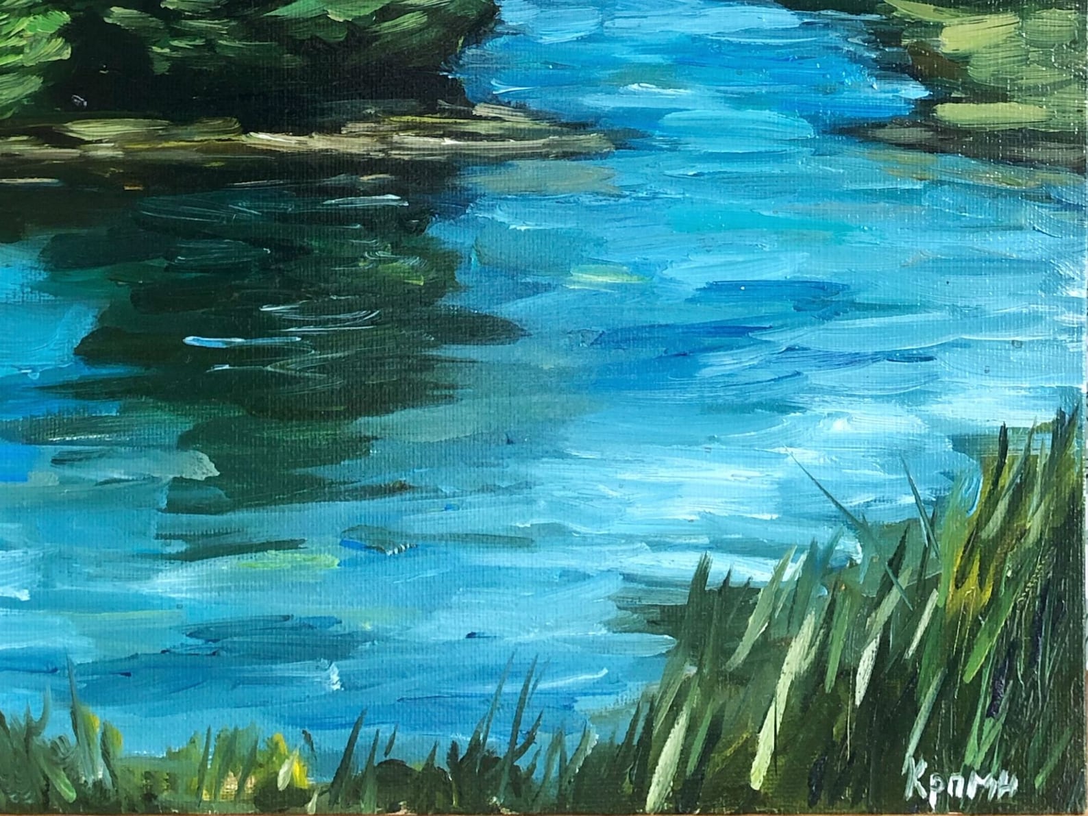 Lake Oil Painting Lake Landscape Oil Painting Mountain Lake - Etsy