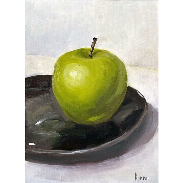 Green Apple Painting - Etsy