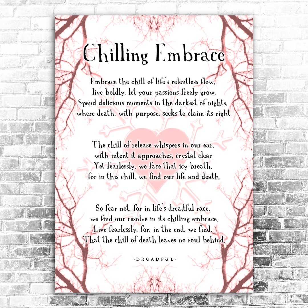 Chilling Embrace Gothic Poetry Print Art Poster - Etsy