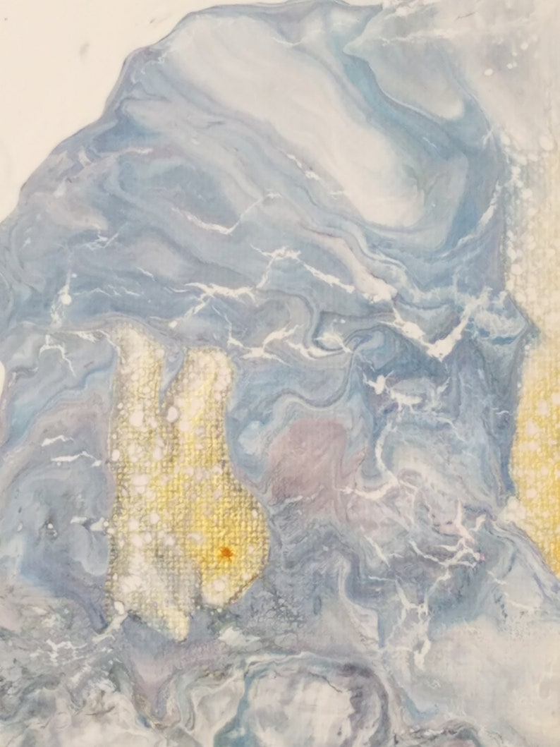 Acrylic Dutch Pour- Light Blue-dark Blue-gold 9X12 - Etsy