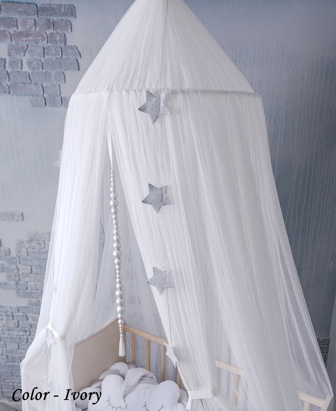 Canopy With Pompoms, Play Canopy, Nursery Canopy, Play Room Canopy ...