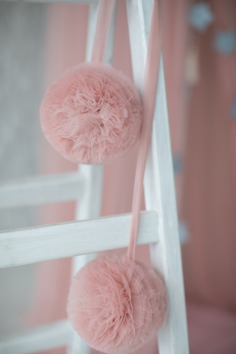 Tulle Balls Nursery Decor Set of Soft Tulle Pompoms - Etsy