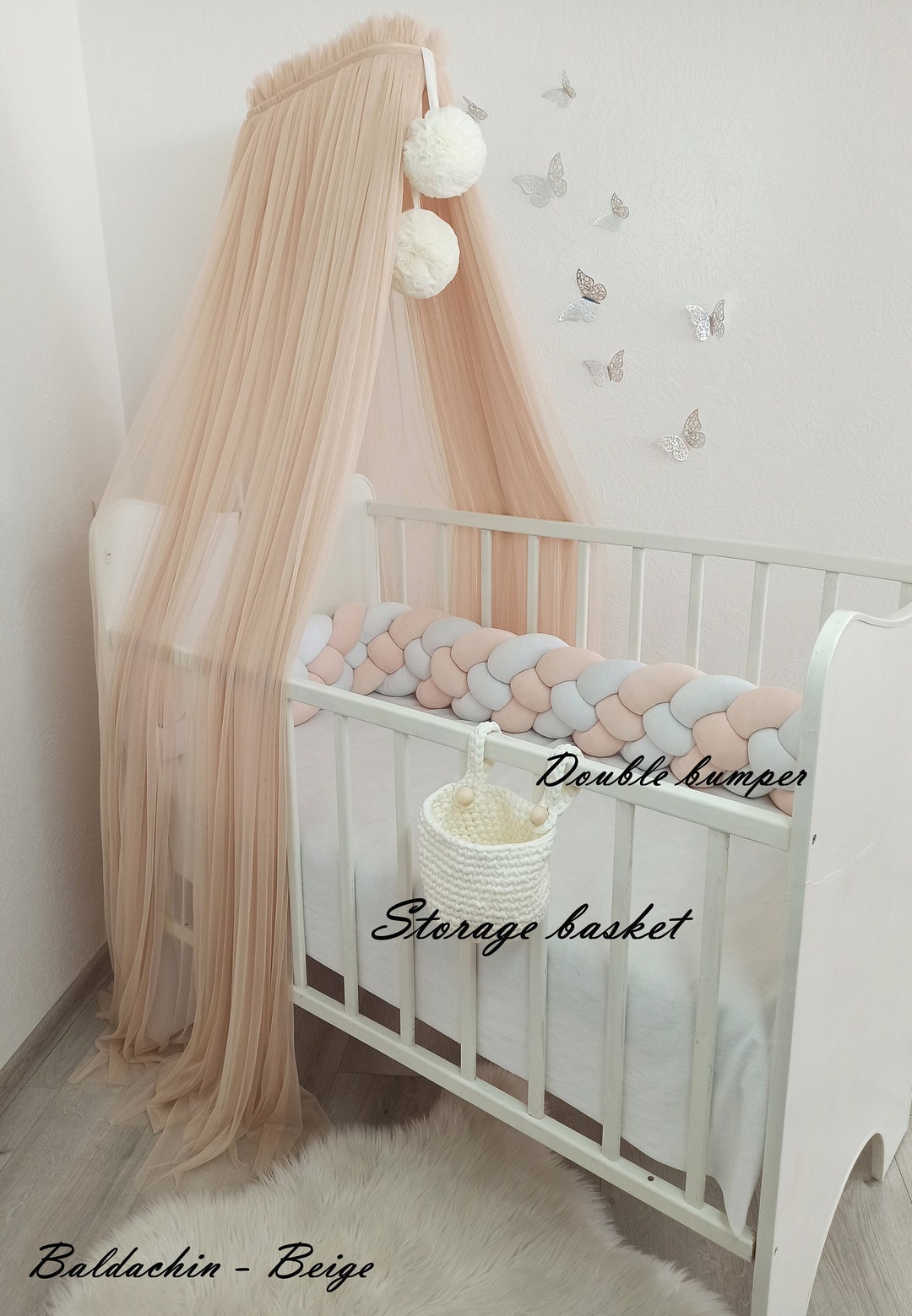 Crib Basket Organizer, Hanging Basket for Toddler, Home Décor, Storage ...