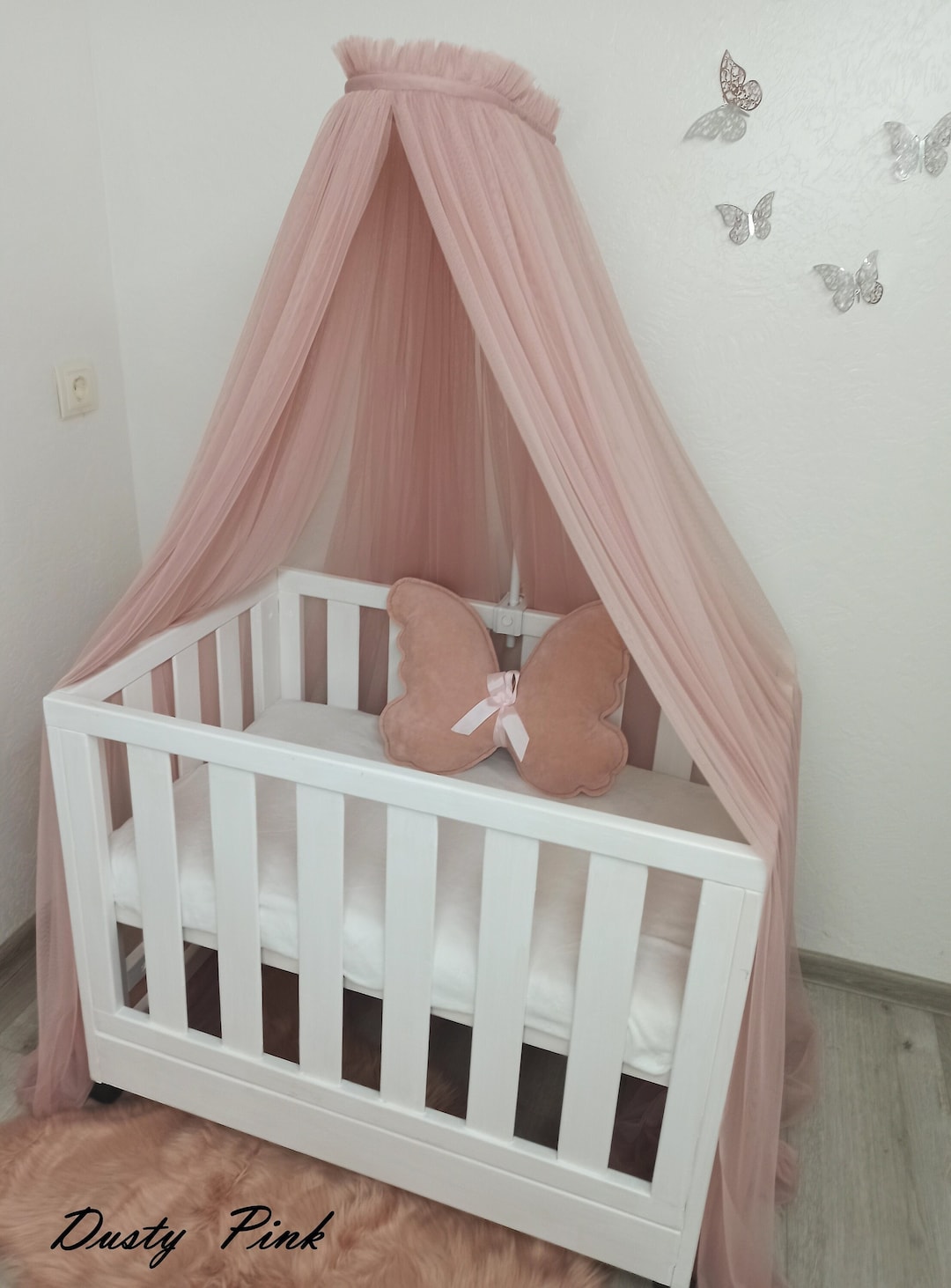 Crib Canopy for Nursery With Stand, Kids Hanging Tent for Nursery, Bed ...