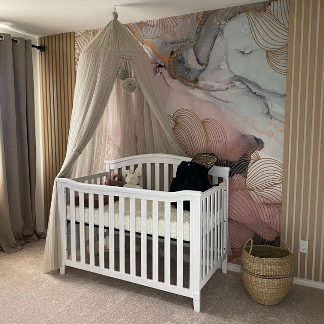 Nursery Crib Canopy, Kids Canopy, Tulle Baldachin, Playroom Canopy ...
