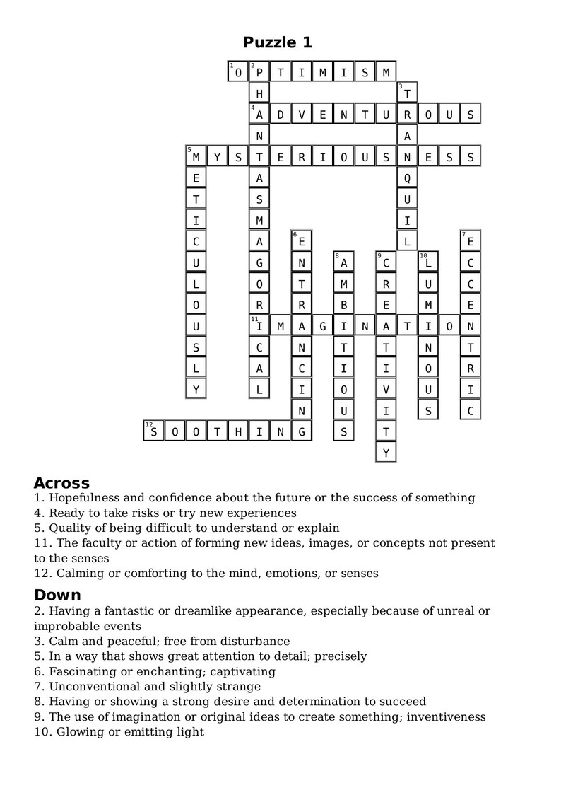 33 Small Crossword Puzzles With Answers. PDF Crossword Printable ...