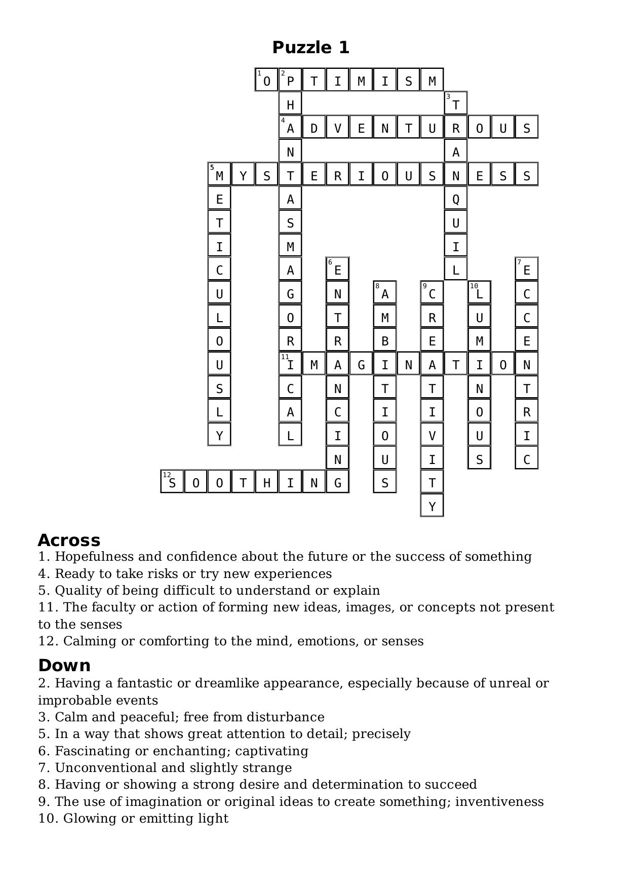 33 Small Crossword Puzzles With Answers. PDF Crossword Printable ...