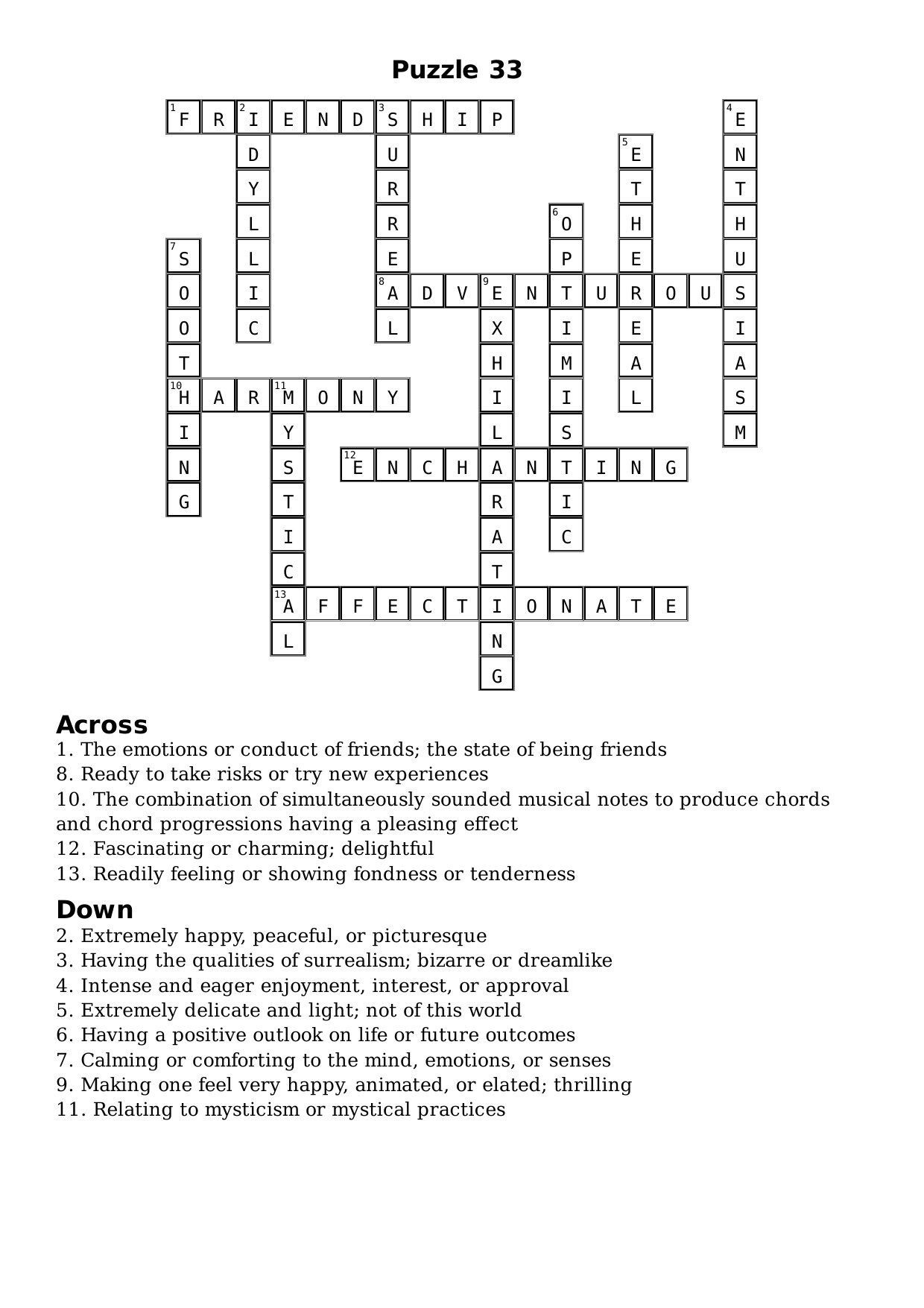 33 Small Crossword Puzzles With Answers. PDF Crossword Printable ...