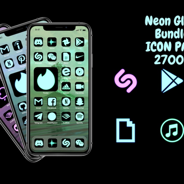 Ios 14 Icons Neon - Etsy