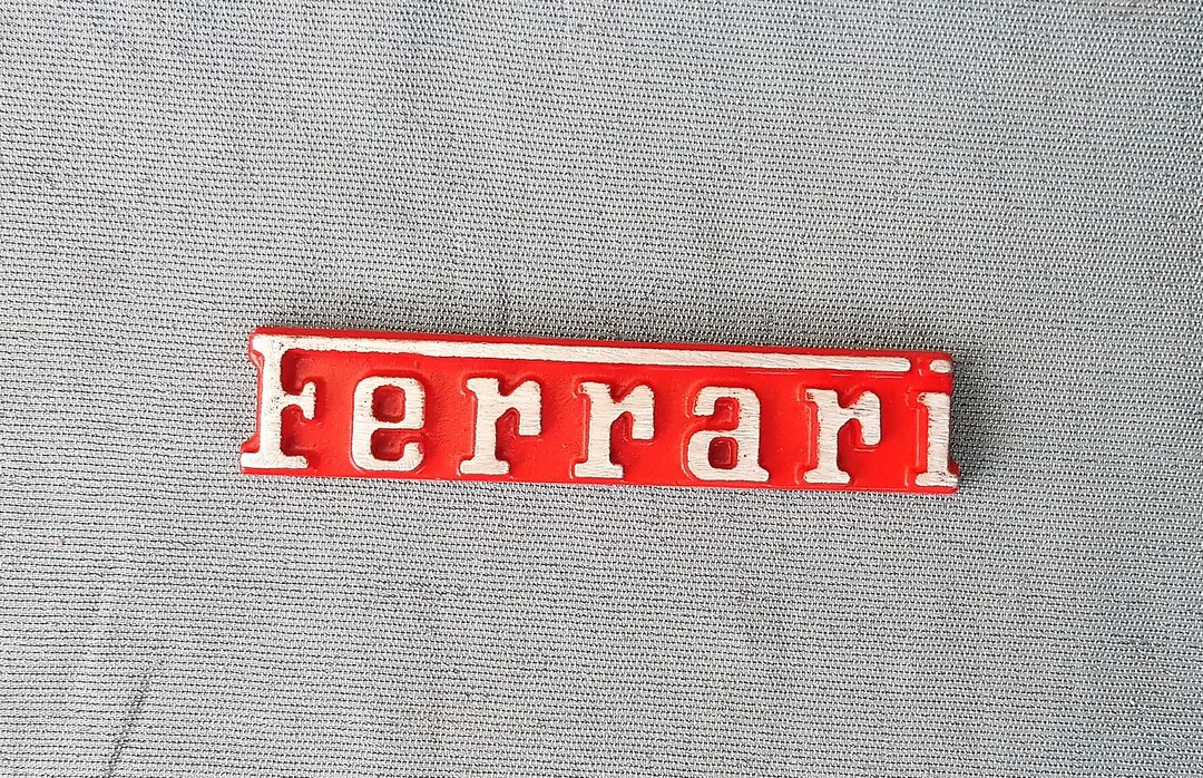 Genuine Ferrari Writing Logo Badge for Car Engine in Red Enamelled ...