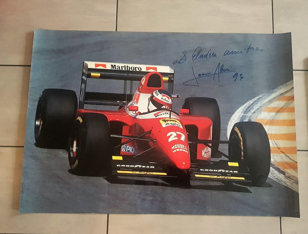 Original Autograph Jean Alesi Racing Car Driver Ferrari 412 T2 Formula ...