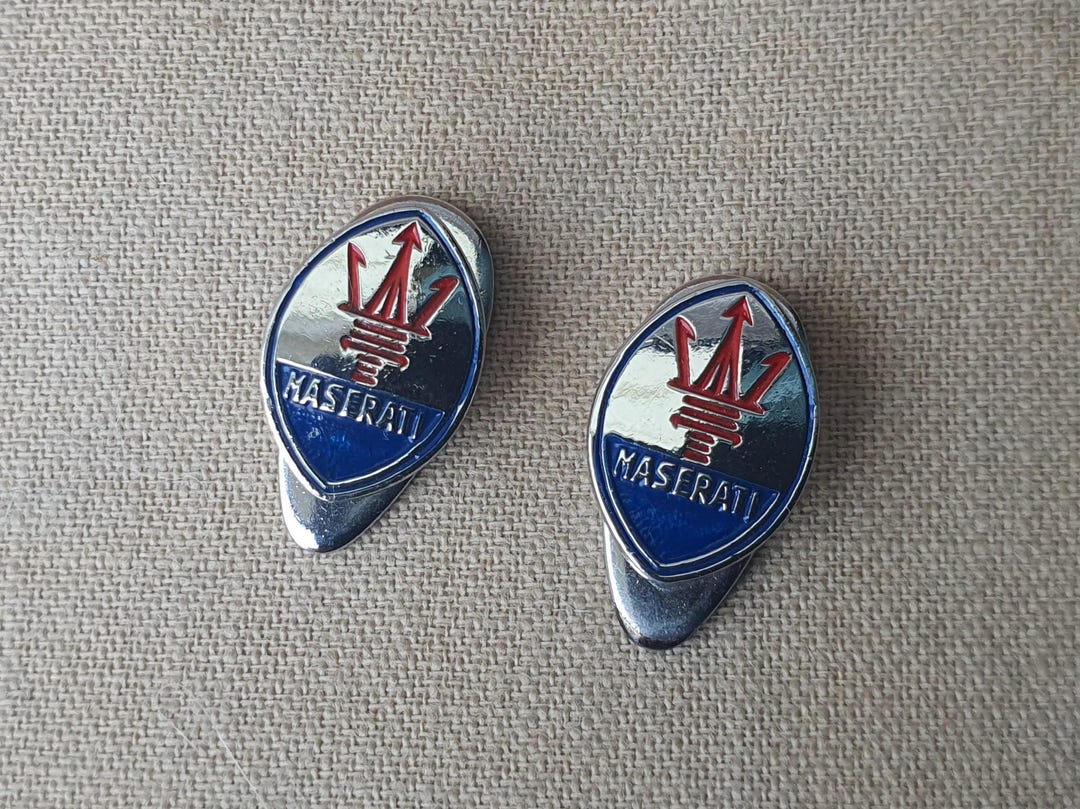 Alfieri Maserati Cufflinks Badges Pins Vintage Car 1960 Rarity Logo ...