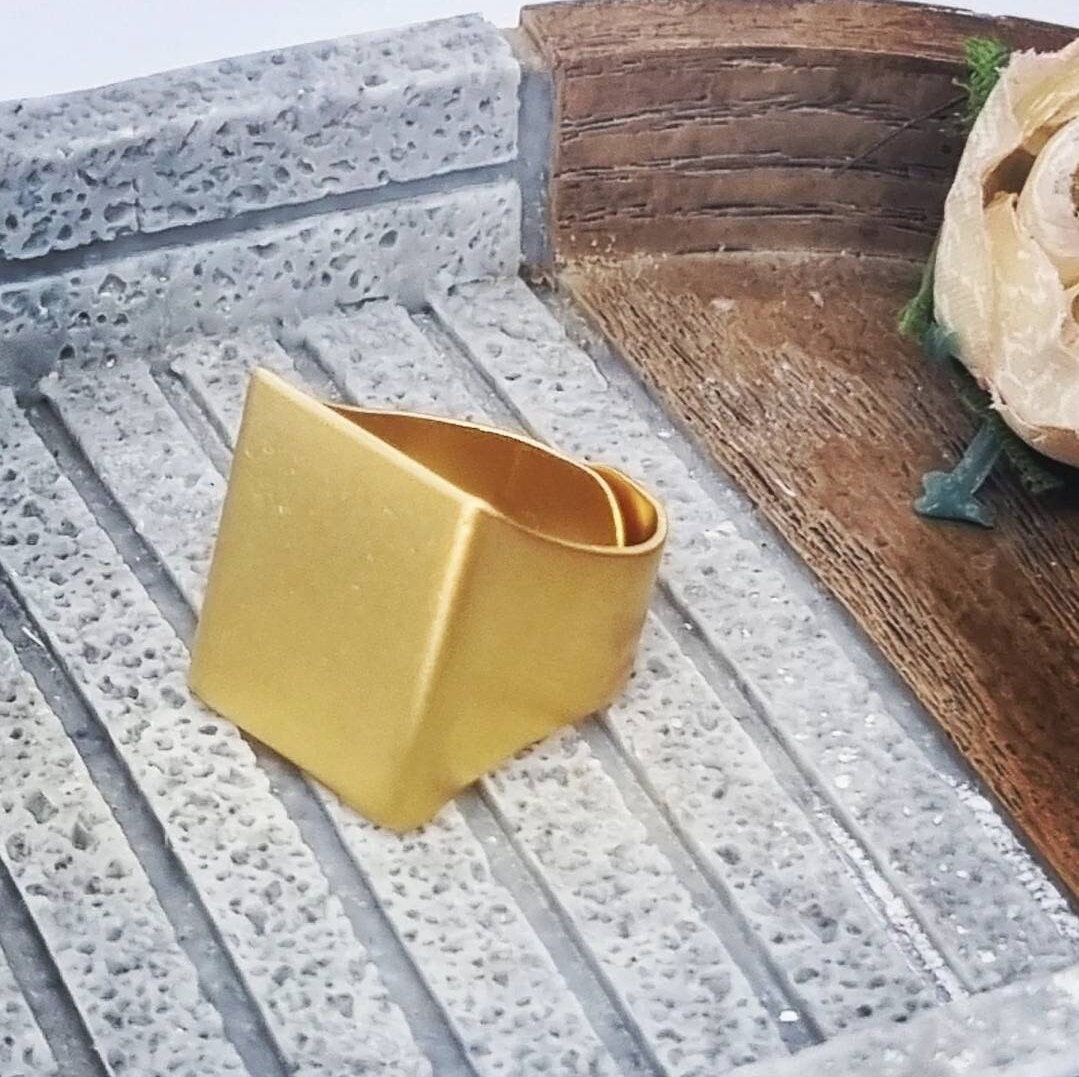 Square Silver Ring, Classic Simple Silver Ring, Geometric Ring, Silver ...