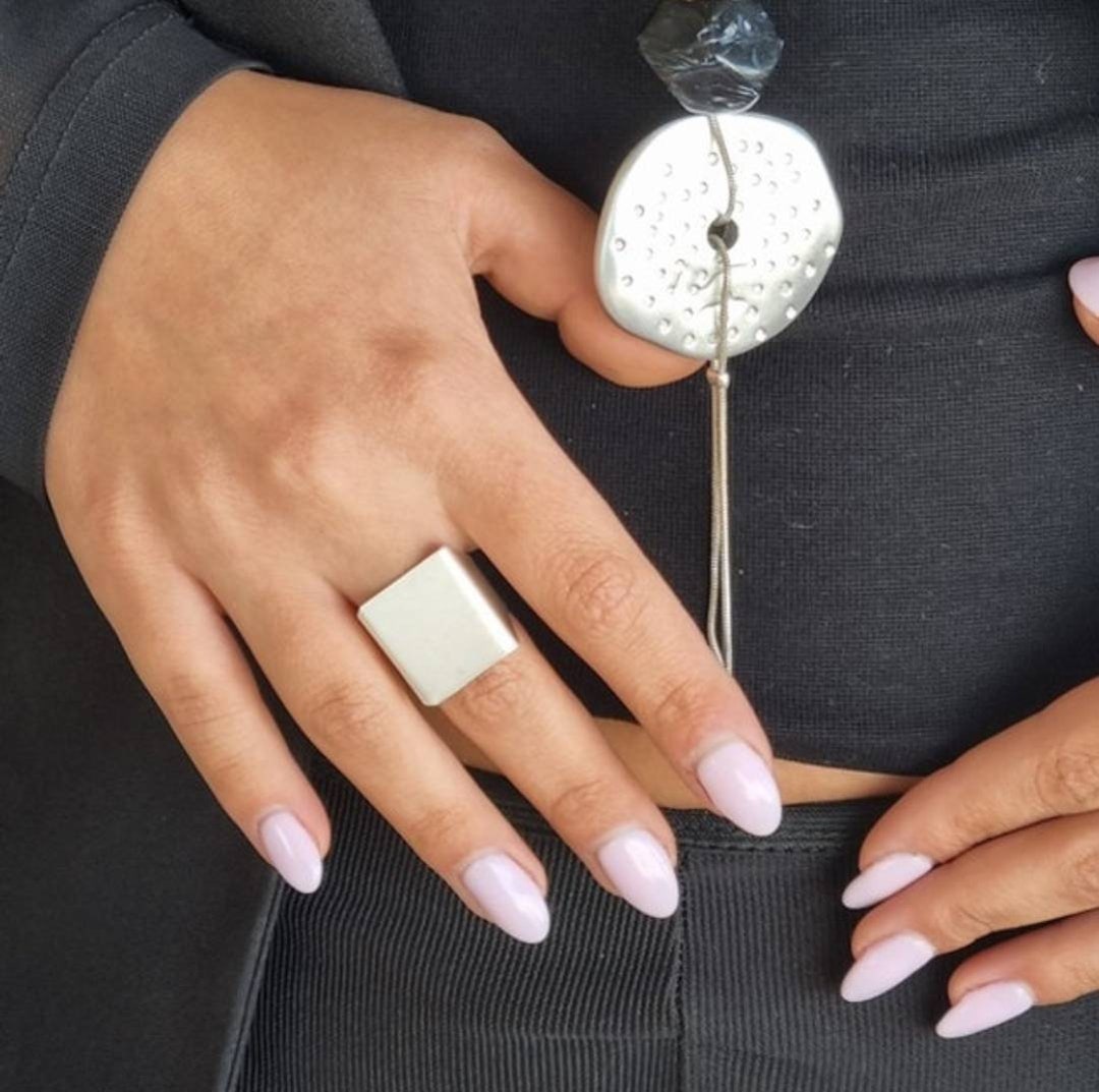 Square Silver Ring, Classic Simple Silver Ring, Geometric Ring, Silver ...