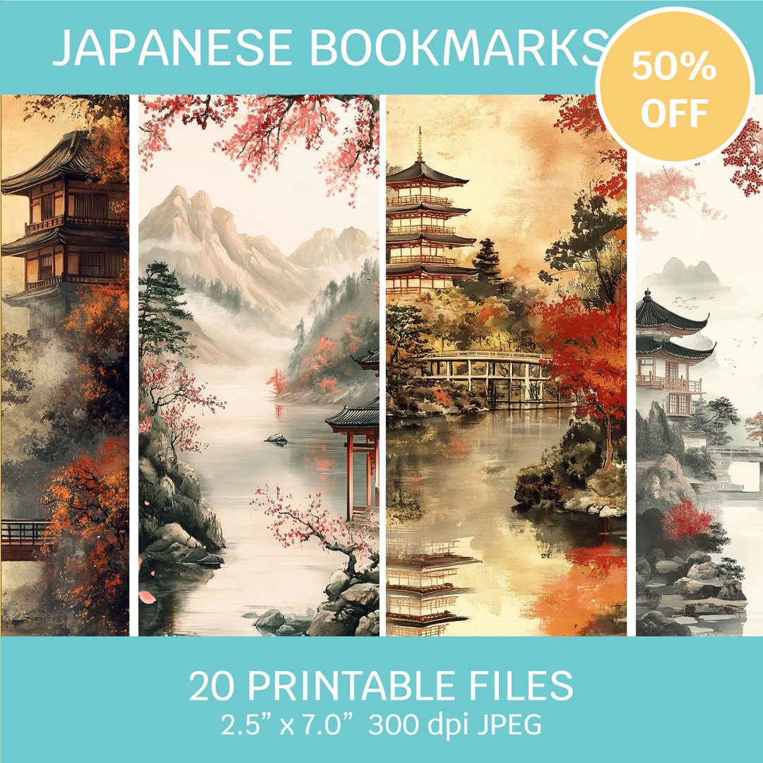 50% OFF Sale - Traditional Japanese Bookmarks, Academia Bookmarks ...