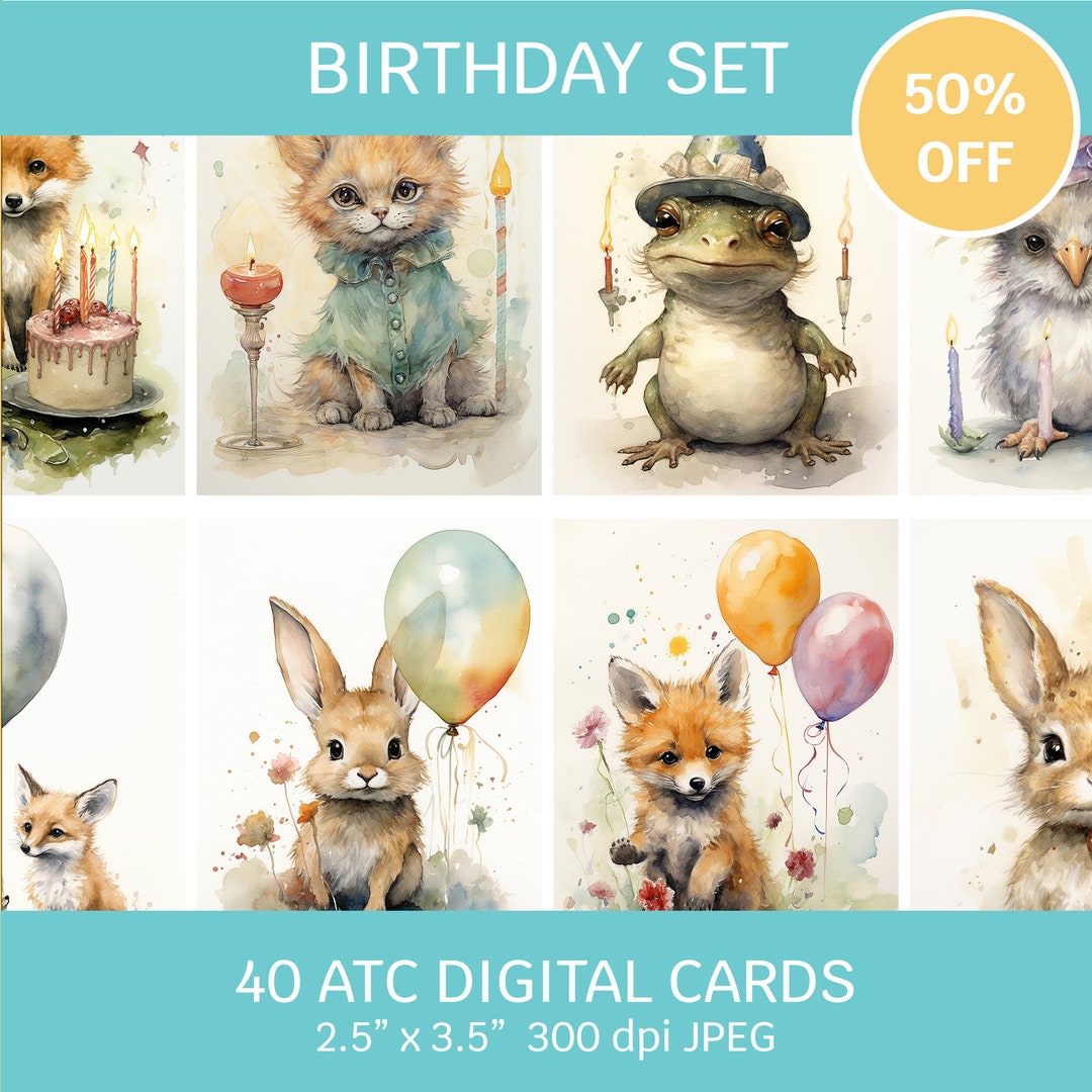50% OFF Sale - ATC Cards Digital Set, Junk Journal Digi Kit, Collage ...