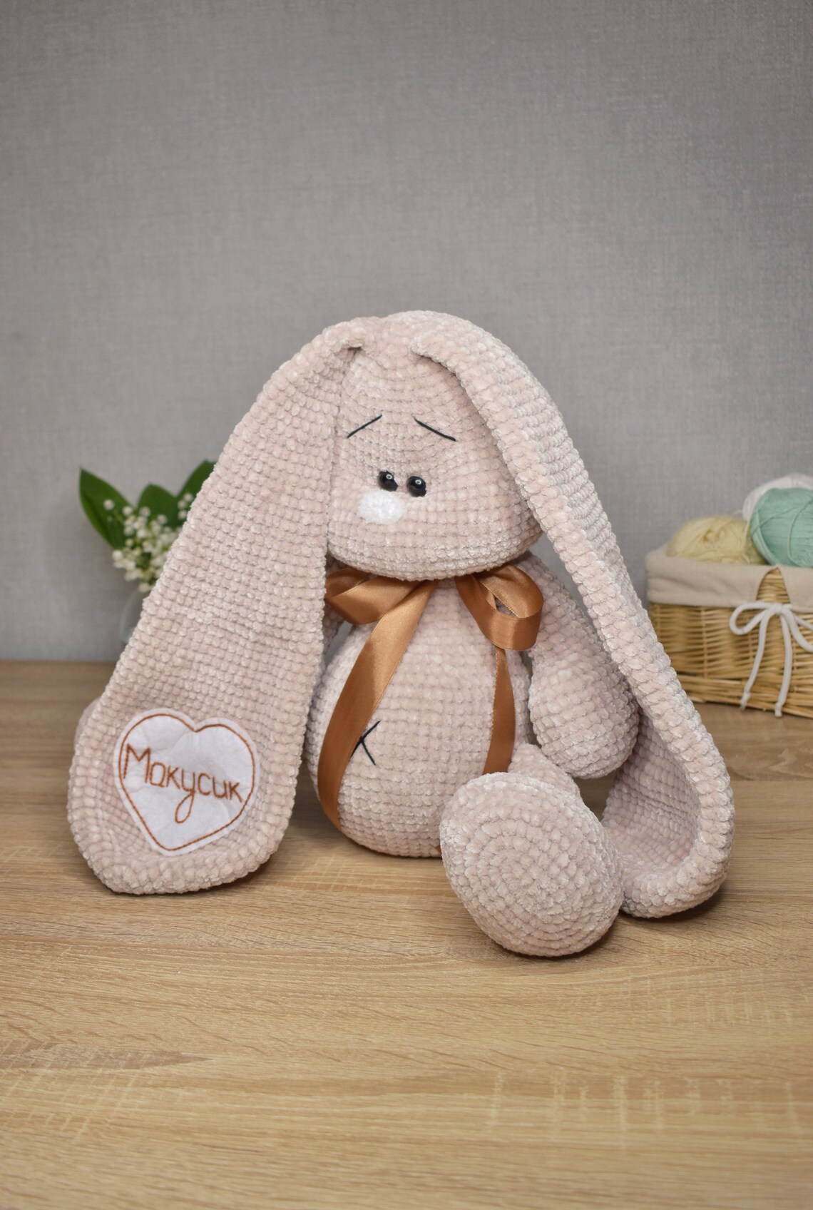 Big Stuffed Personalized Bunny Plush Toy Handmade Large Bunny | Etsy