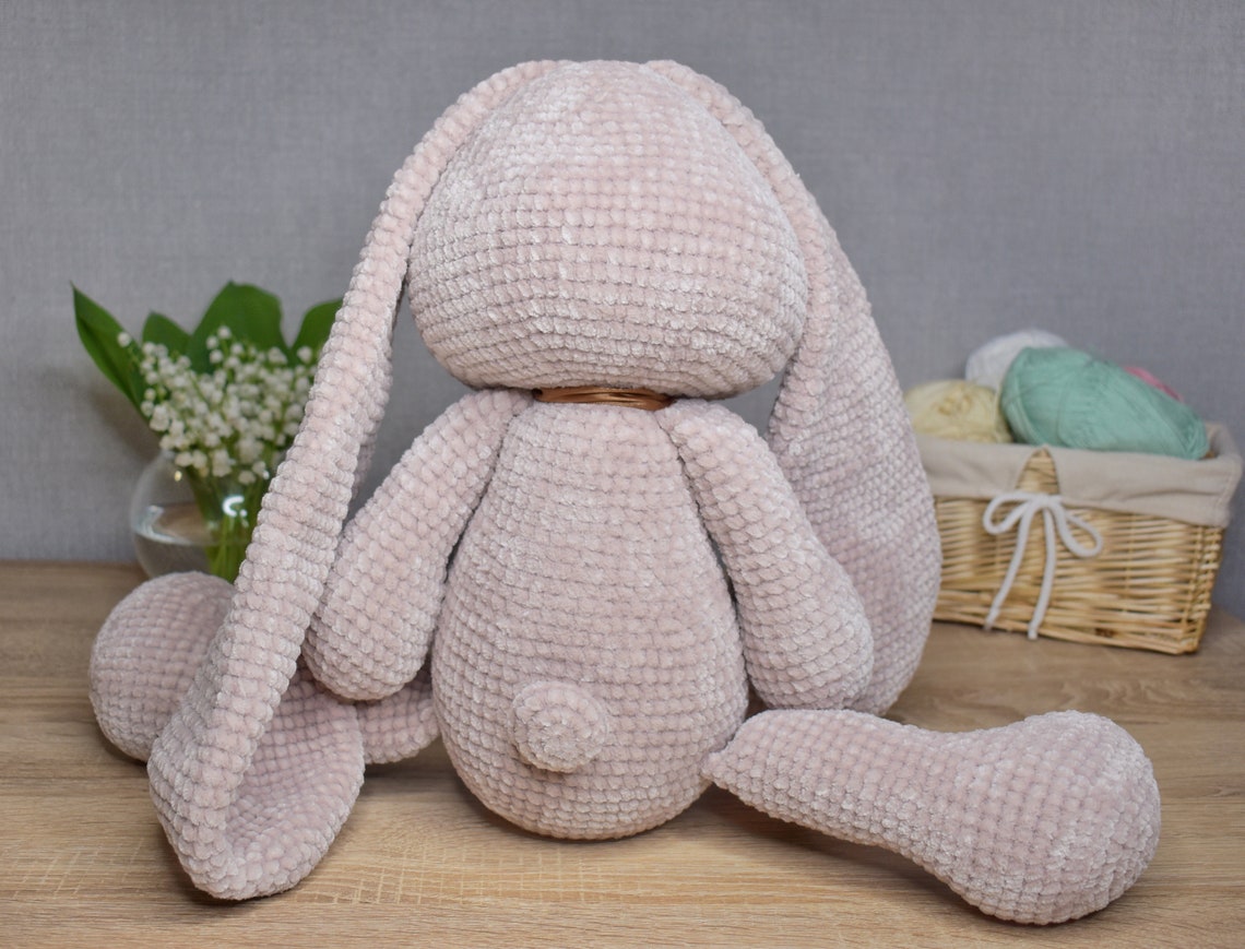 Big Stuffed Personalized Bunny Plush Toy Handmade Large Bunny | Etsy