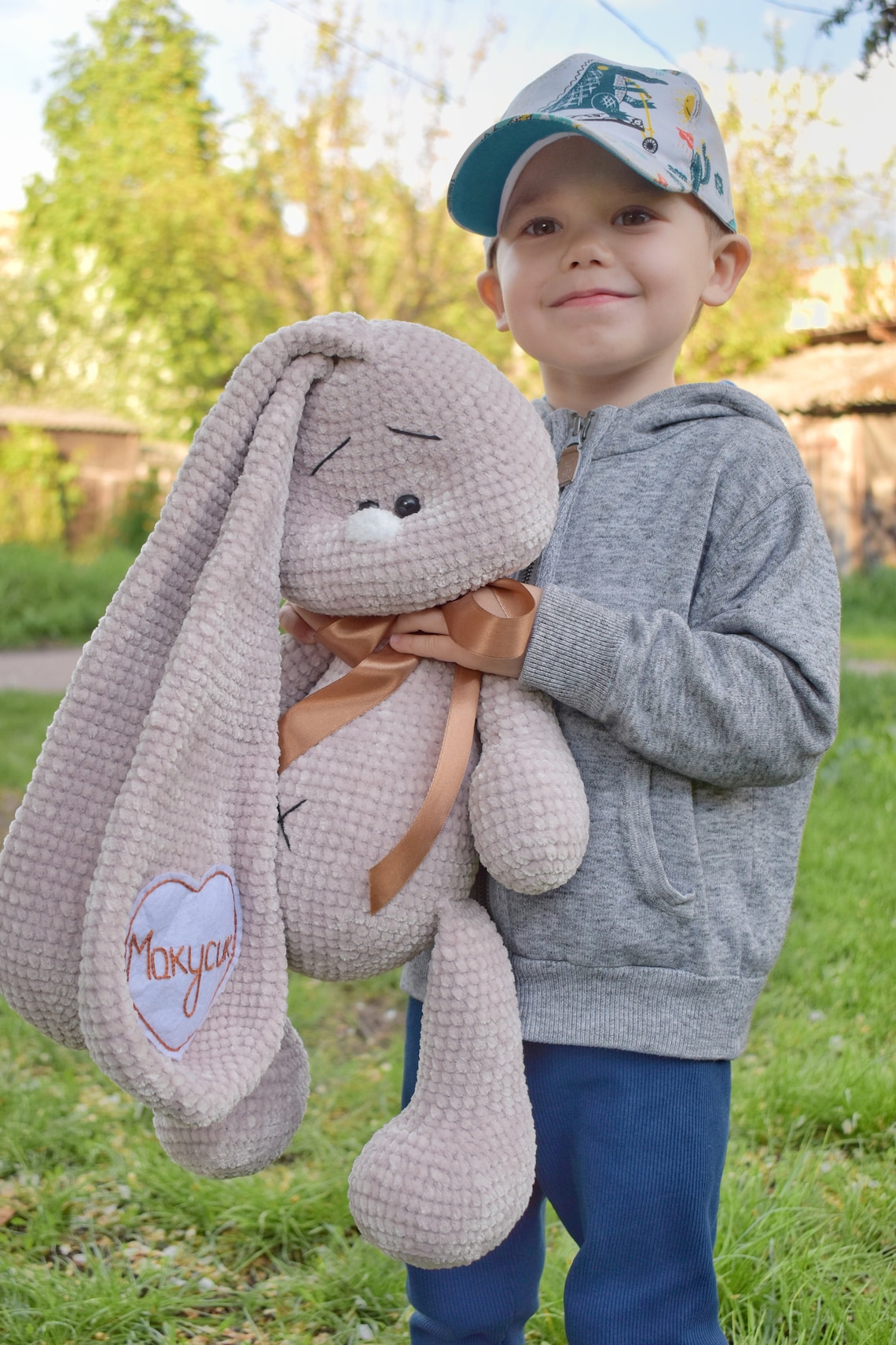 Big Stuffed Personalized Bunny Plush Toy Handmade Large Bunny | Etsy