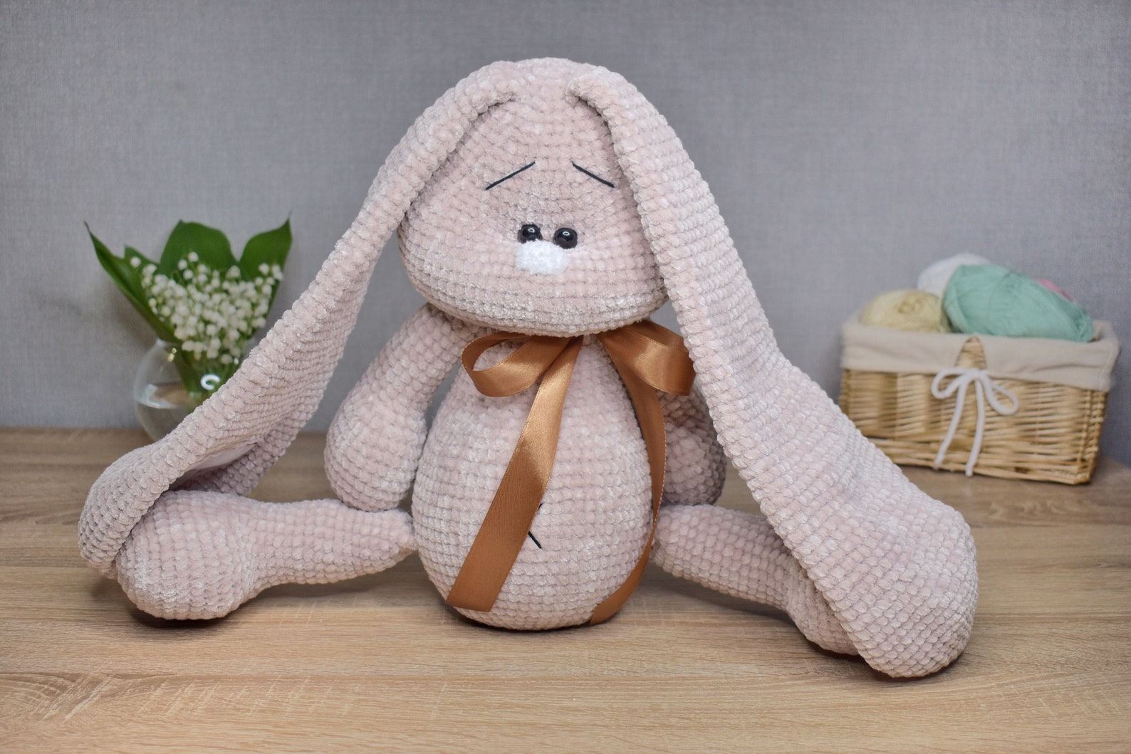 Big Stuffed Personalized Bunny Plush Toy Handmade Large Bunny | Etsy