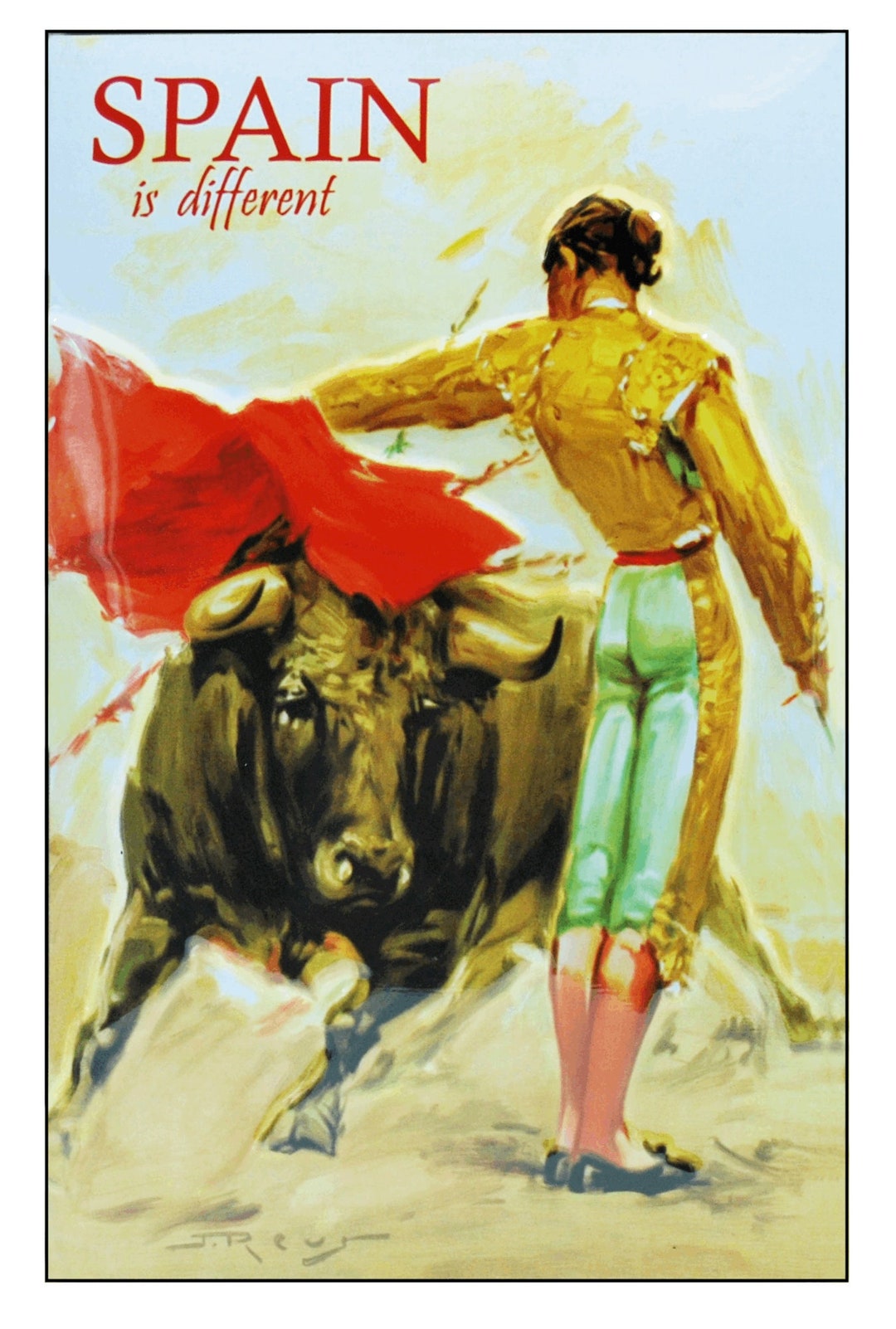 Vintage Bullfight Poster spain is Different - Etsy