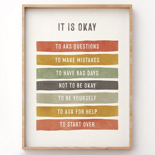 Affirmation Poster Its Ok Not to Be Ok for Instant Download - Etsy
