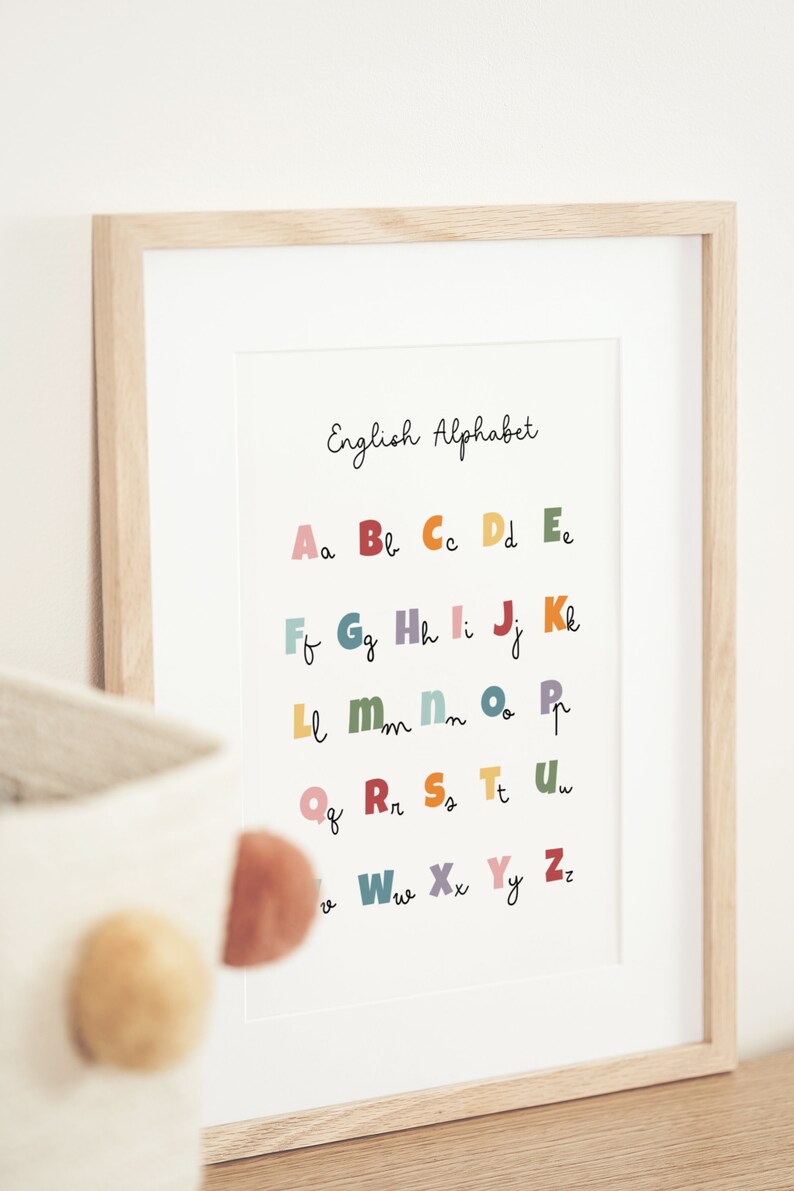 English Alphabet Poster for Classroom. Educational Prints for | Etsy