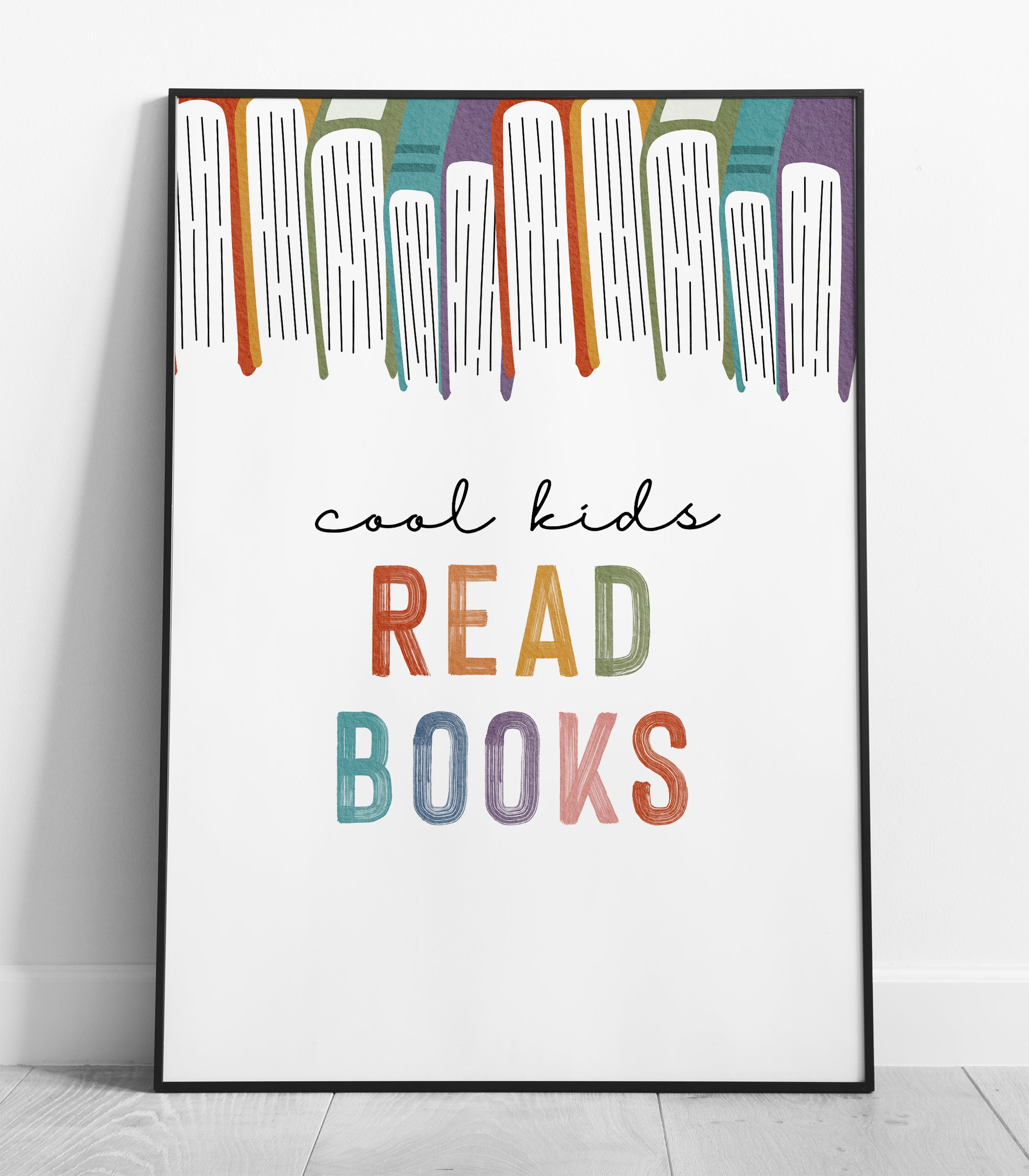 Book Nook Reading Poster, Cool Kids Read Books. Kids Desk Decor - Etsy