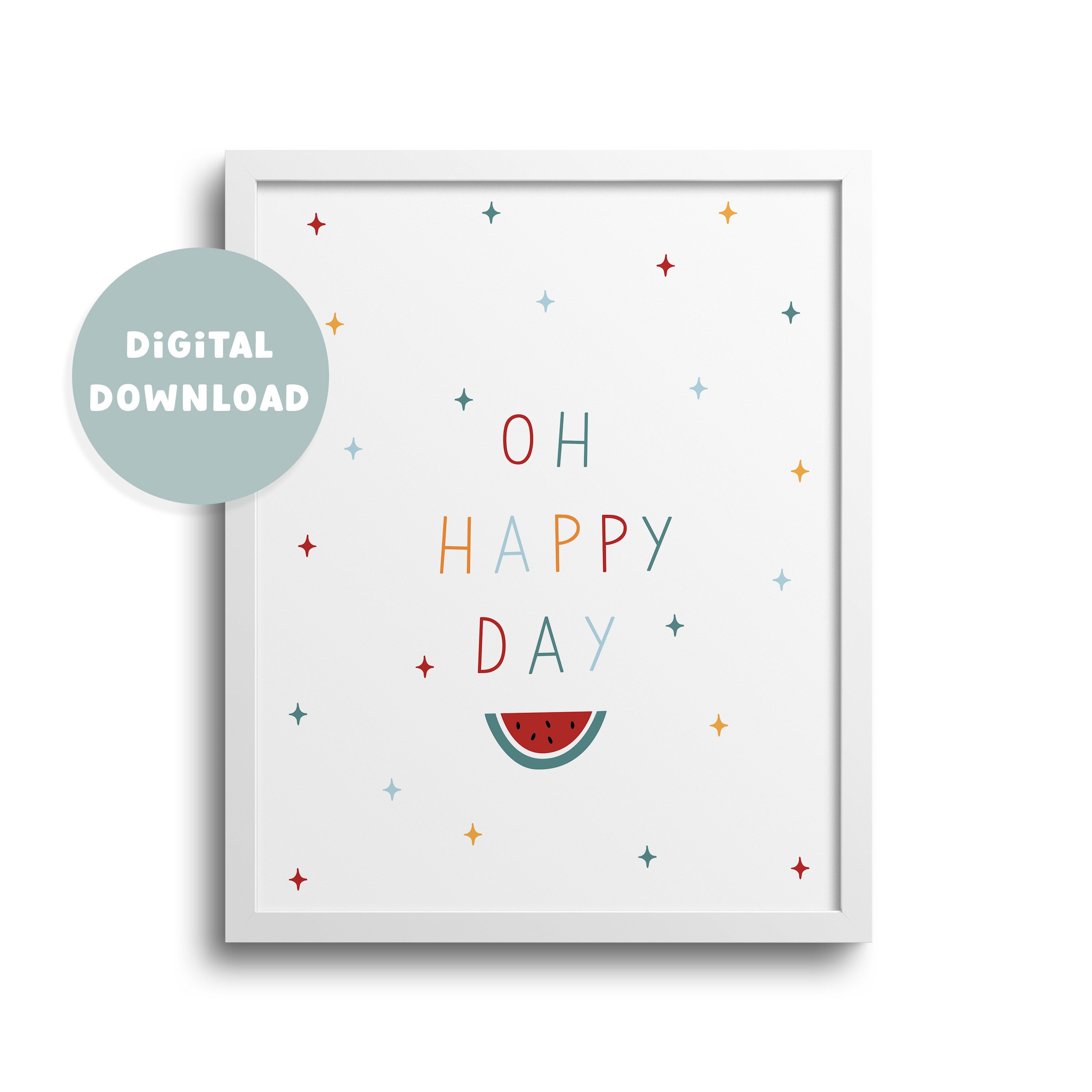 Oh Happy Day Print. Printable Wall Art for INSTANT DOWNLOAD - Etsy