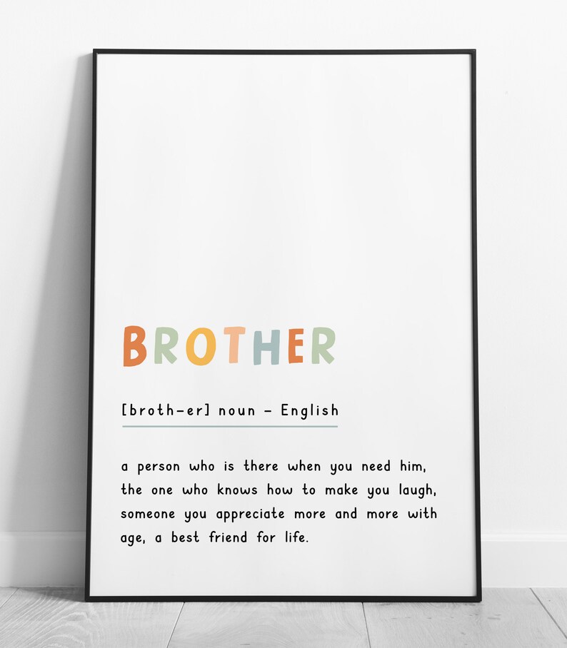 Brother Definition Sign - Etsy