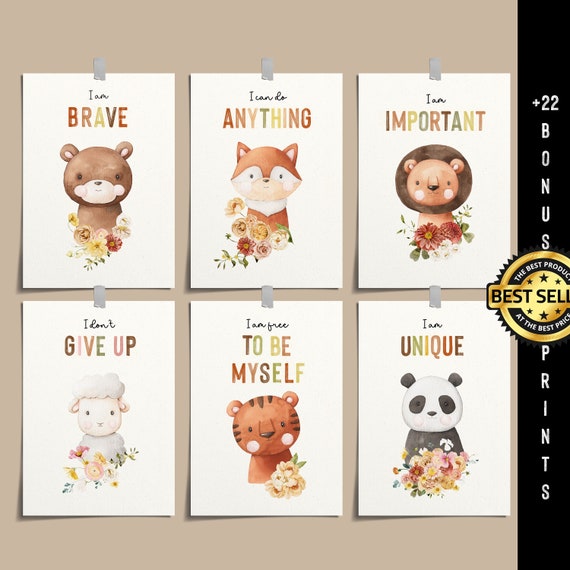 Kid Affirmation Cards Affirmation Wall Art Daily | Etsy