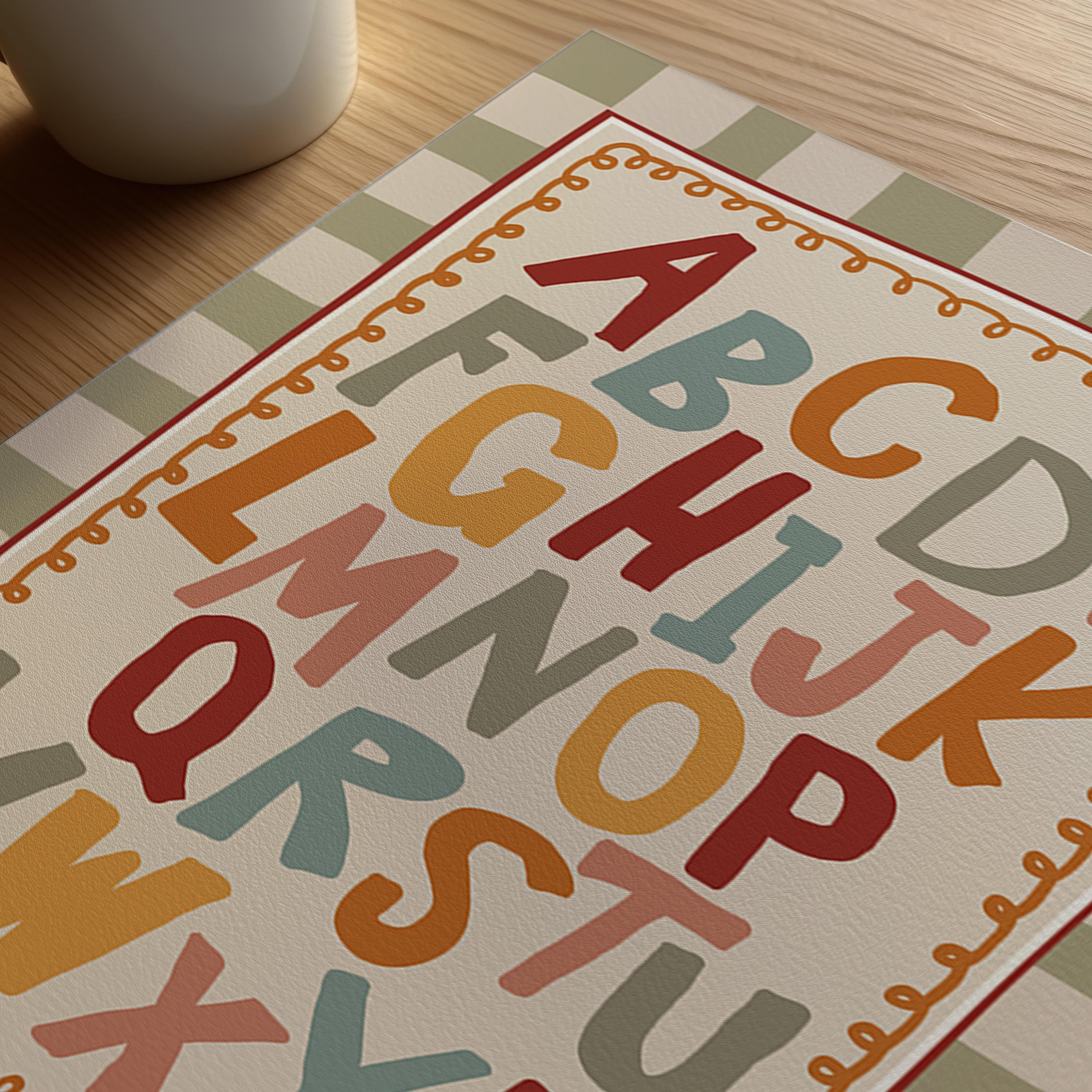 Light Green Alphabet Poster for Kids | Playroom Wall Art | Vintage ...