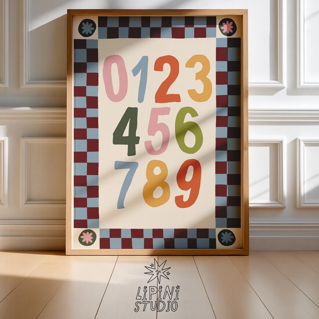 Colorful Numbers Poster for Kids – Educational Counting Print for ...