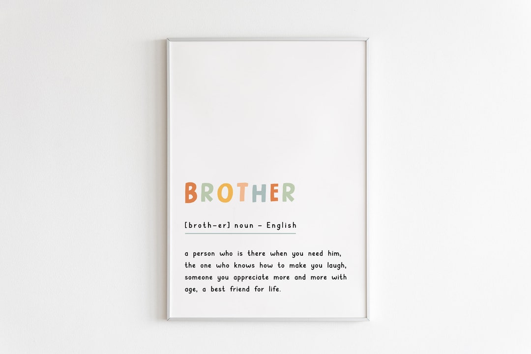 Brother Definition Sign - Etsy