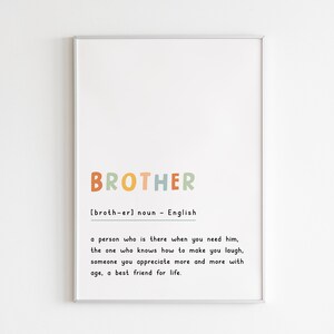 Brother Definition Sign - Etsy