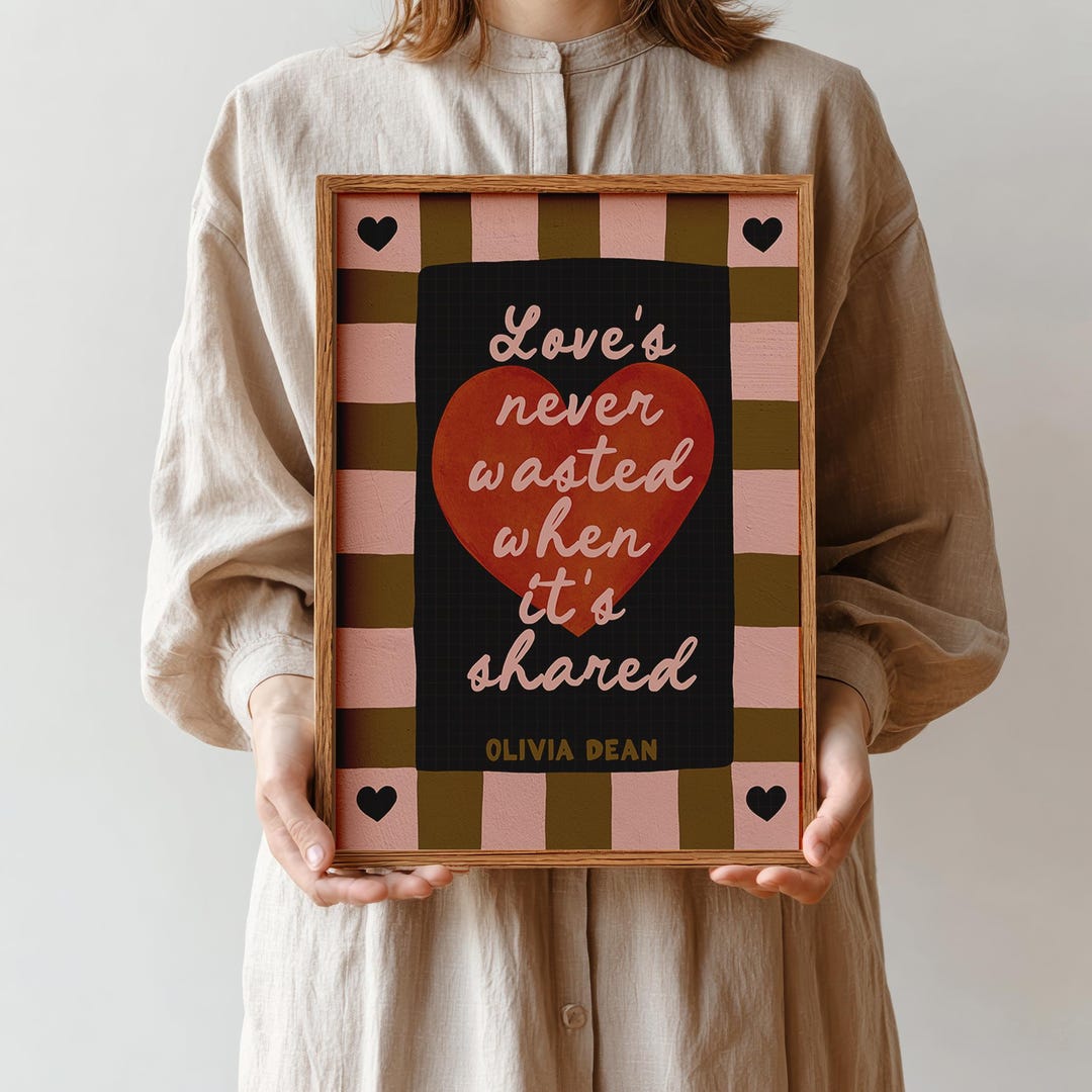Olivia Dean Print -song Lyrics Wall Art, Vintage Poster, Pink Olive ...