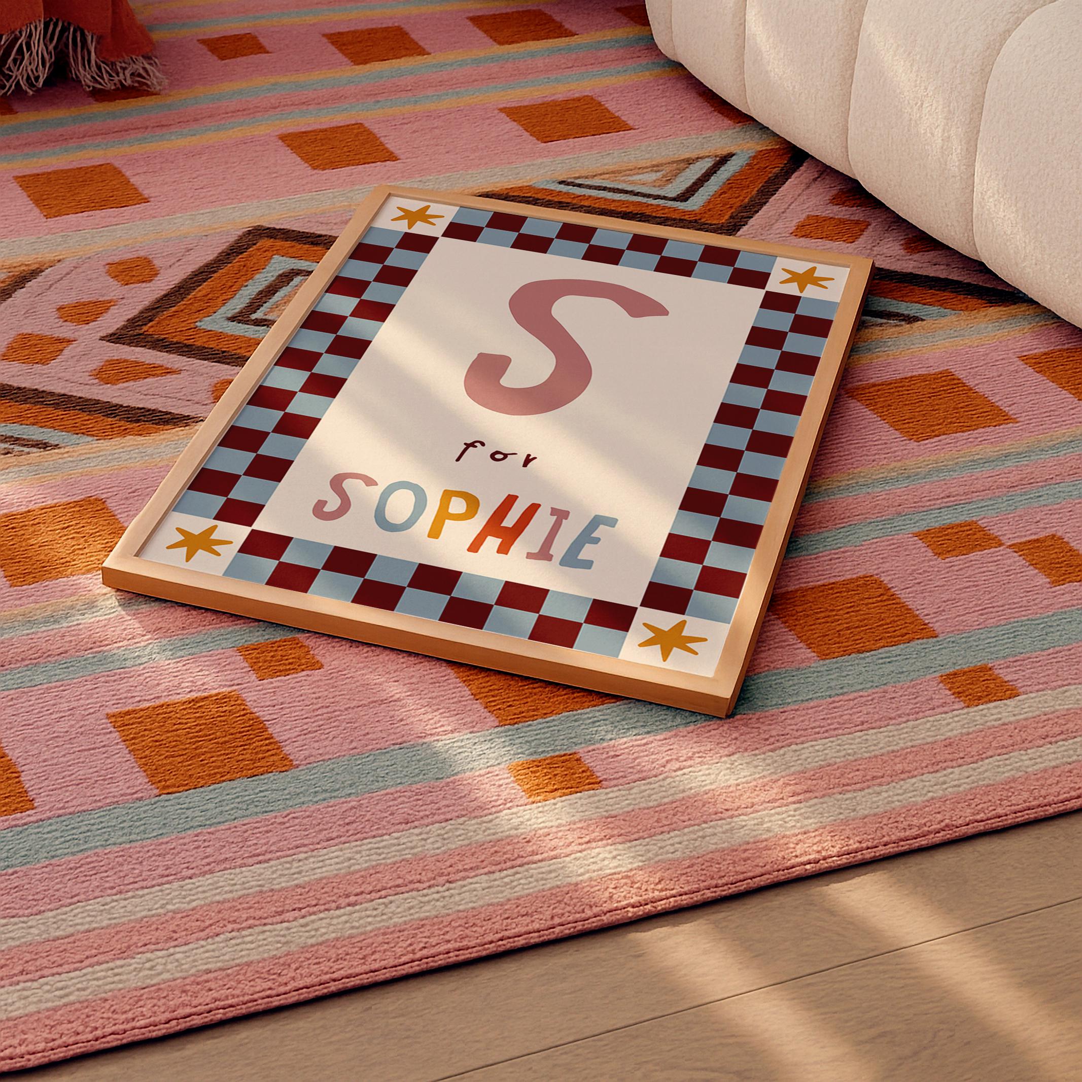 Personalized Kids Name Print – Custom Nursery Name Sign & Initial ...