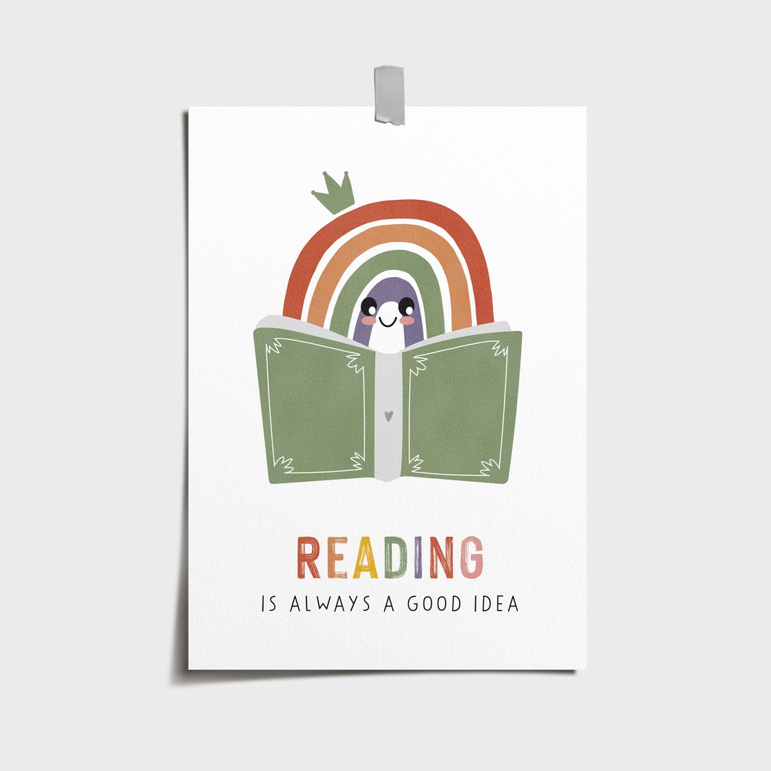 Book Nook Reading Poster. Reading is Always a Good Idea - Etsy