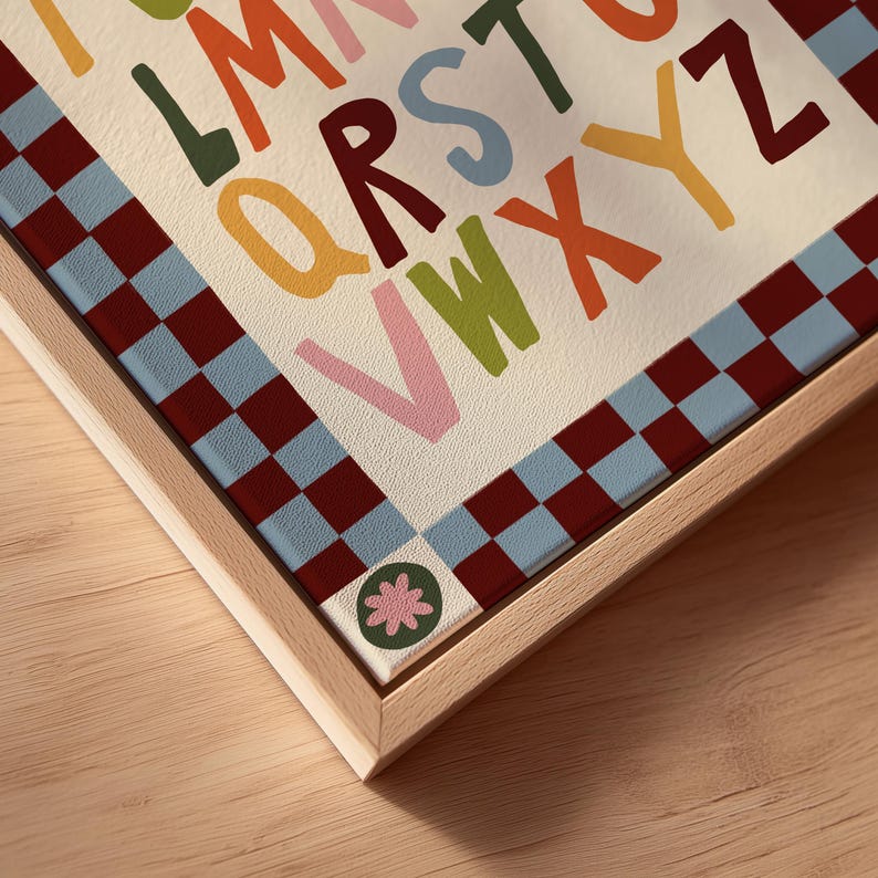 Colorful Alphabet Poster for Kids | Playroom Wall Art | Vintage Nursery ...