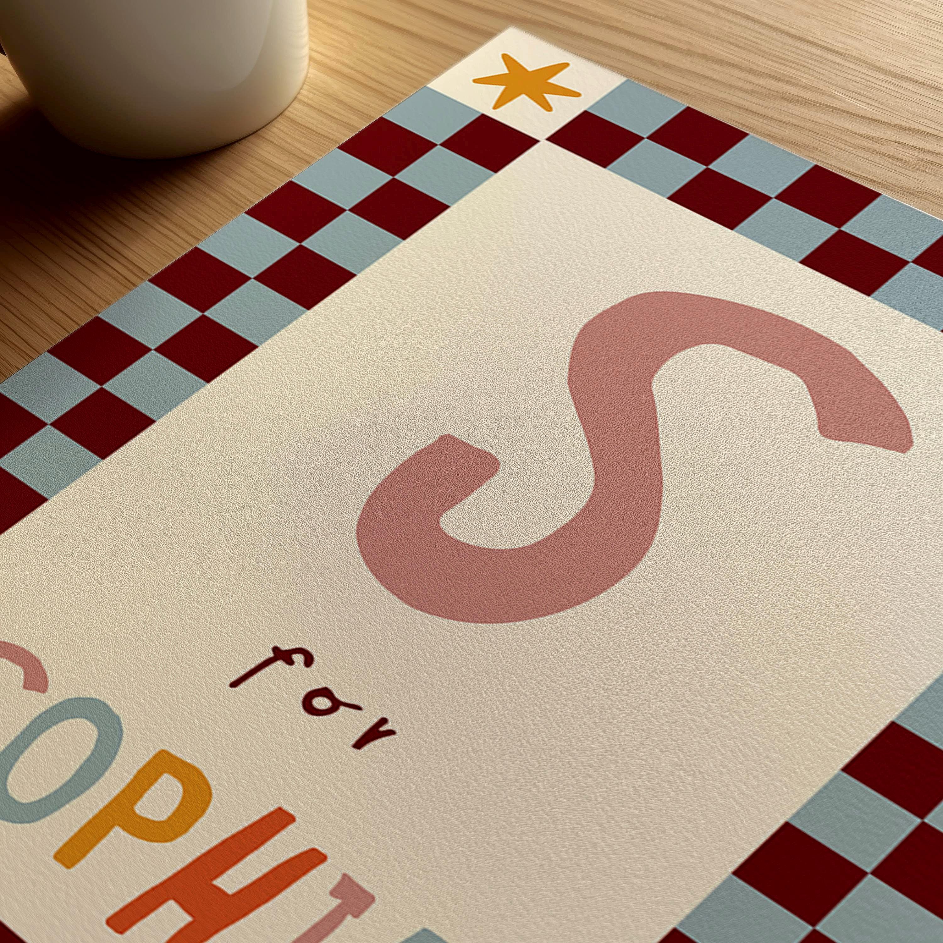 Personalized Kids Name Print – Custom Nursery Name Sign & Initial ...