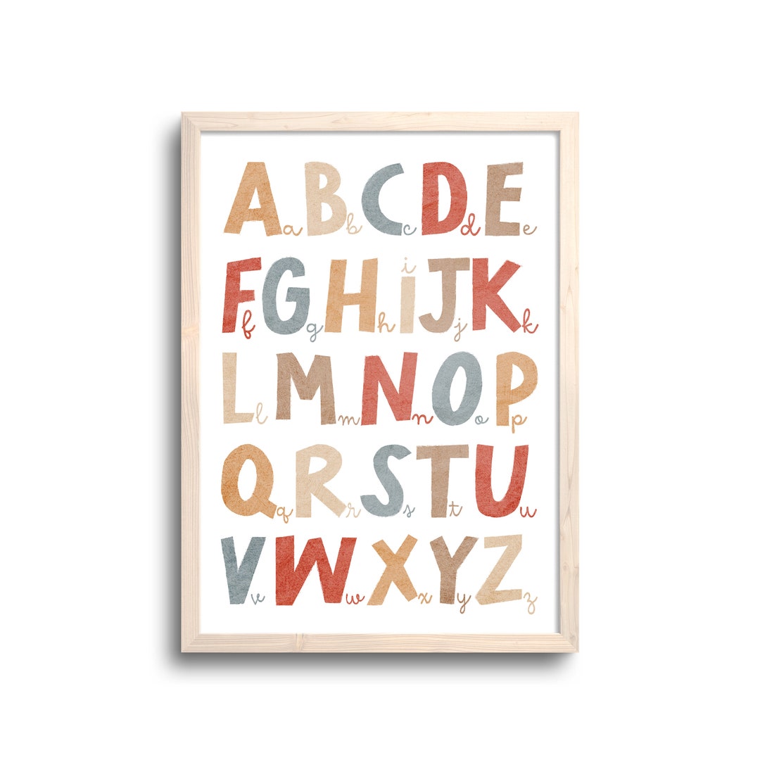 Hand Drawn Alphabet Poster. Homeschool Prints for DIGITAL Download - Etsy
