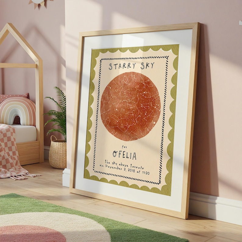 Custom Star Map Print - Night Sky Poster With Date & Location ...