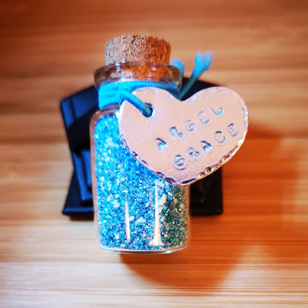 Angel Grace Vial/jar With Stamped Charm Hand Stamped Supernatural ...