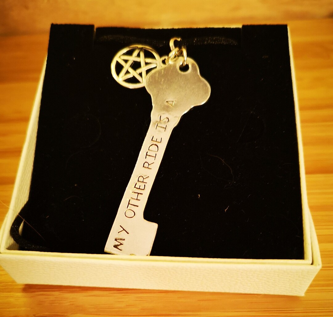 My Other Ride is A Chevy Impala Key Necklace Hand Stamped Supernatural ...